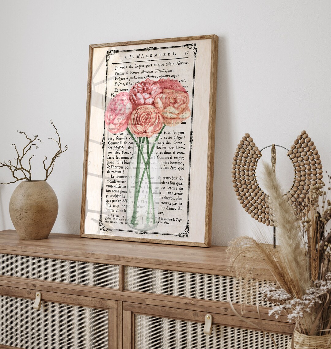 Floral Watercolor Mason Jar Wall Art Print Poster, Wildflower Painting ...