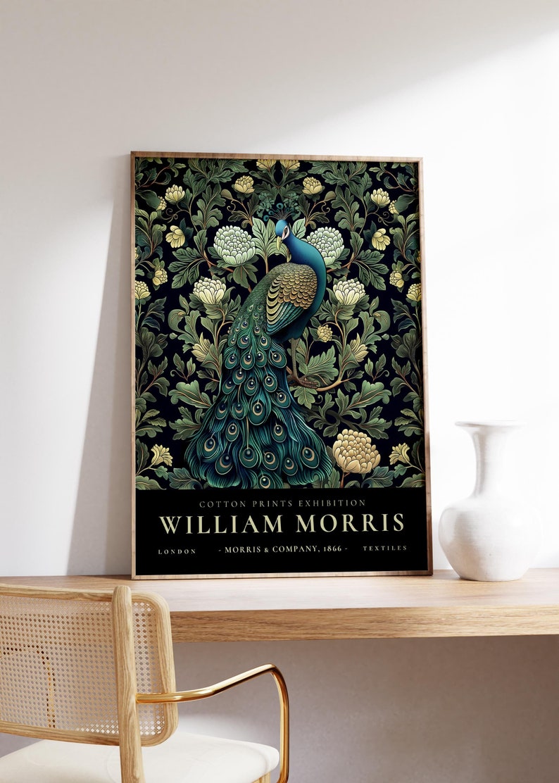 William Morris Peacock Wall Art Print, William Morris Poster, Vintage ...