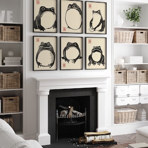 Set of 6 Matsumoto Hoji Frog Print, Matsumoto Hoji Frog Poster ...