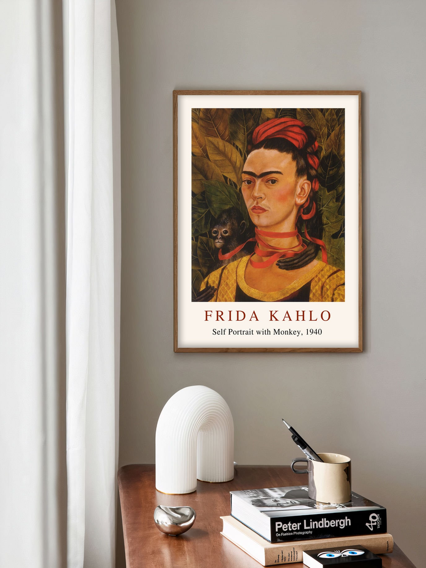 Frida Kahlo Self Portrait Print, Vintage Exhibition Print, Frida Kahlo ...
