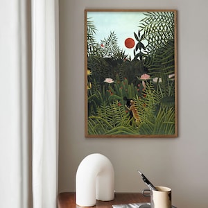 Henri Rousseau Virgin Forest With Sunset, Henri Rousseau Print, Henri ...