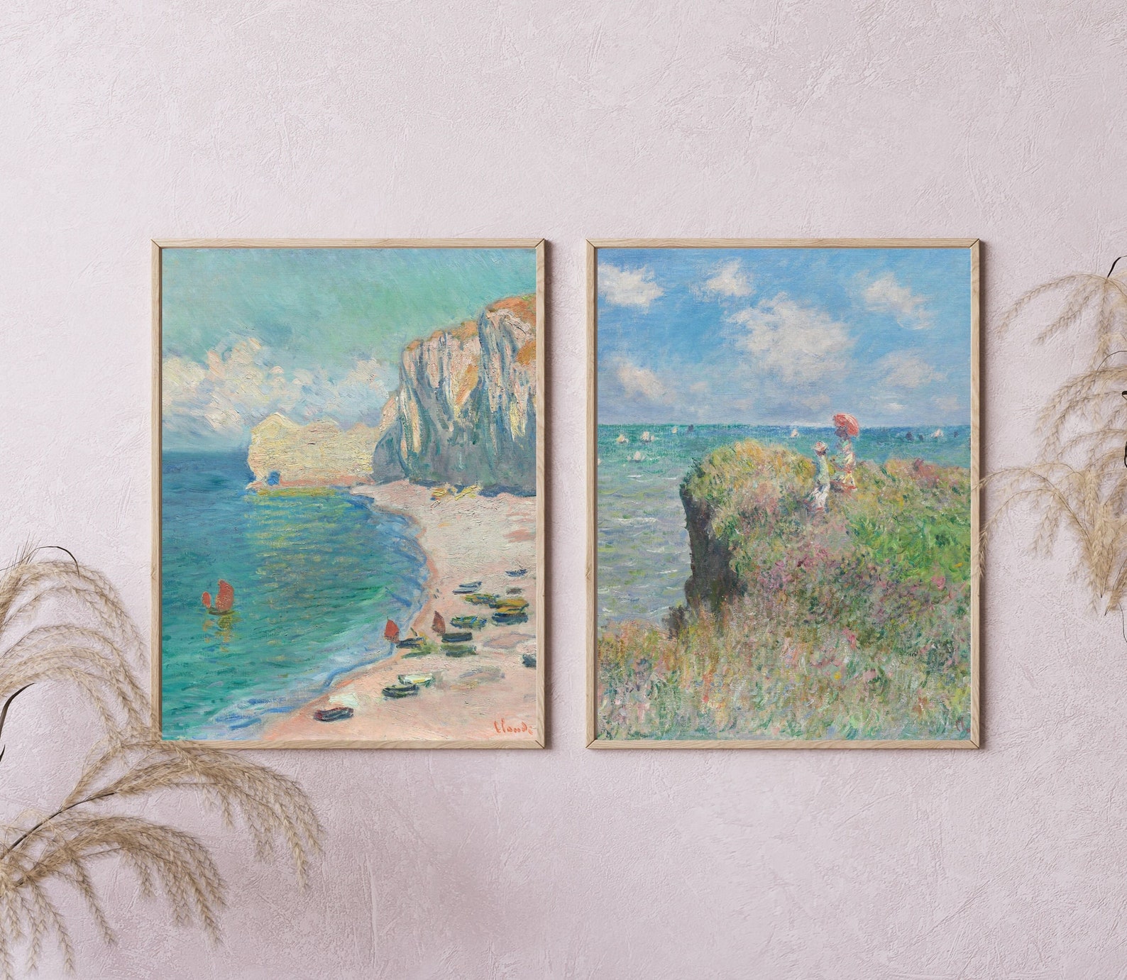 Set of 2 Claude Monet Exhibition Prints the Beach and the - Etsy