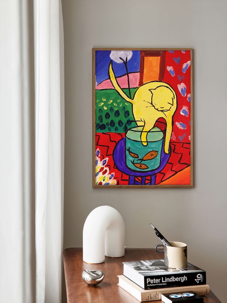 Henri Matisse Cat With Red Fish Poster Henri Matisse Wall | Etsy