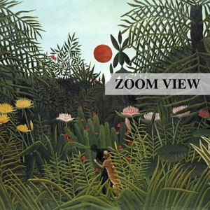 Henri Rousseau Virgin Forest With Sunset, Henri Rousseau Print, Henri ...