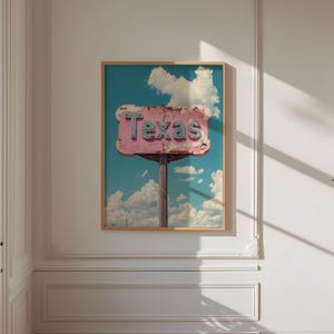 Vintage Texas Sign Wall Art, Retro Texas Aesthetic Home Decor, Unique ...