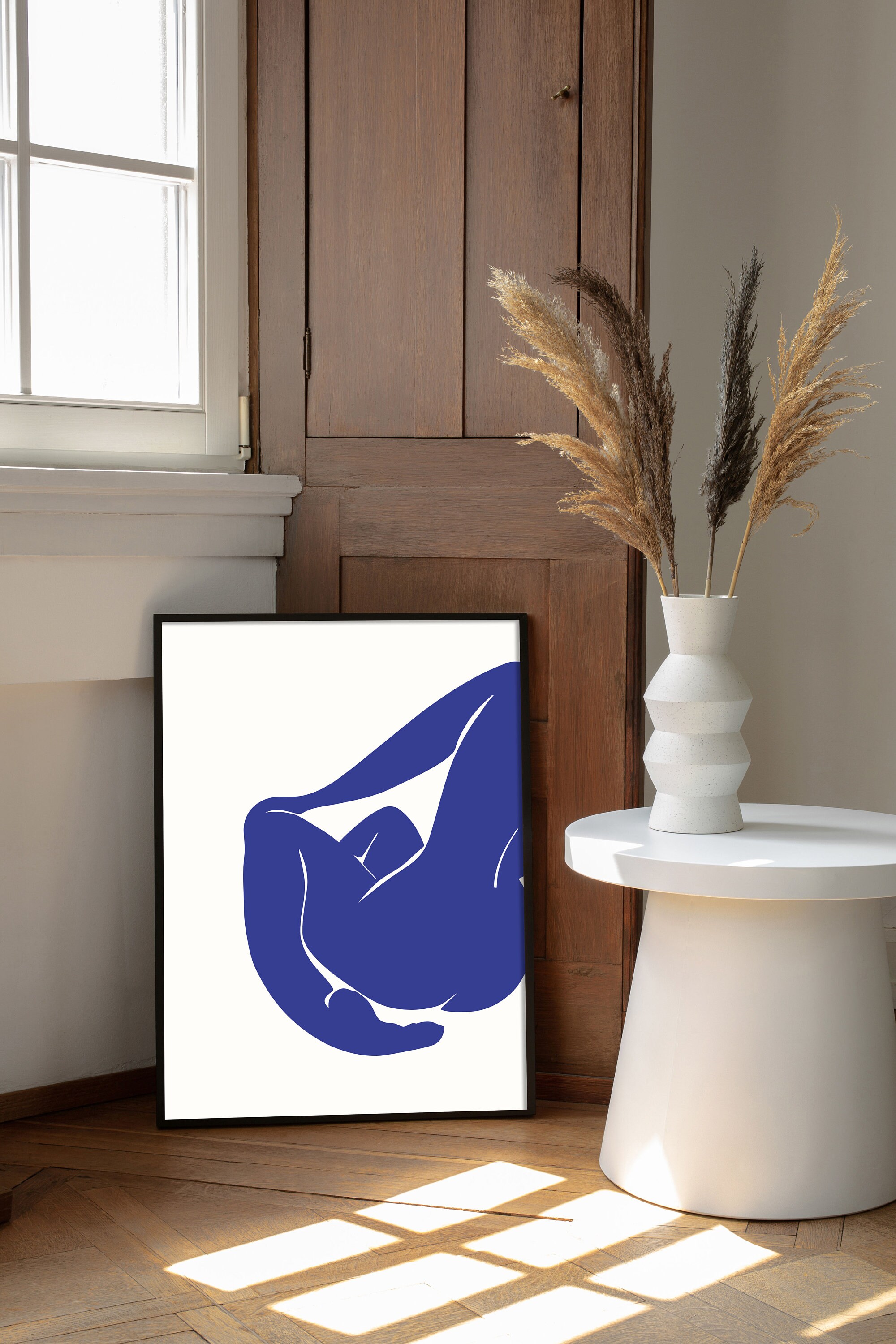 Femme Art Print, Blue Woman Poster, Line Art Poster, Wall Art Poster ...