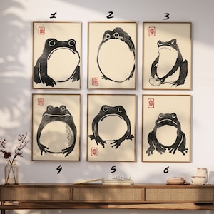 Set of 6 Matsumoto Hoji Frog Print, Matsumoto Hoji Frog Poster ...