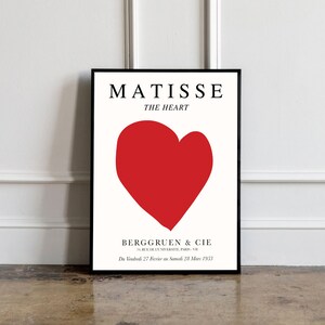 Henri Matisse Heart Print, Matisse Heart Poster, Minimalist Neutral ...