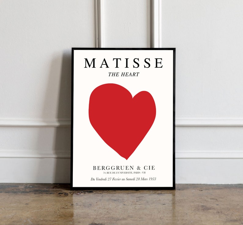 Henri Matisse Heart Print Matisse Heart Poster Minimalist - Etsy