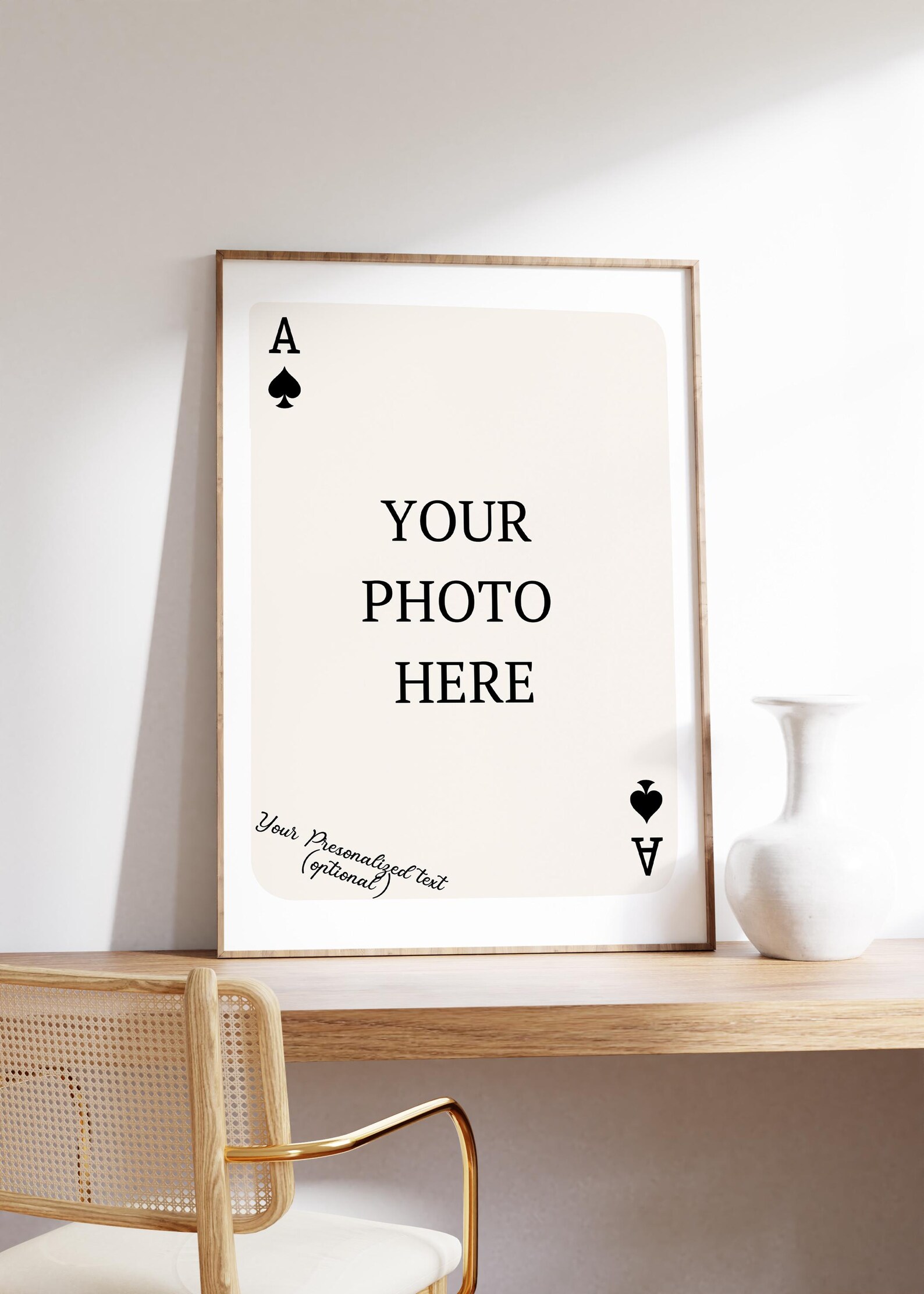 Photo Custom Wall Art on Ace Card, Custom Personalized Gift for Friends ...