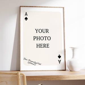 Photo Custom Wall Art on Ace Card, Custom Personalized Gift for Friends ...