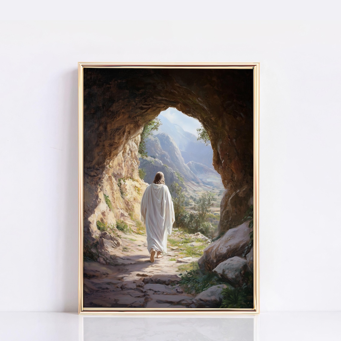 Jesus Wall Art, Easter Art Print, Empty Tomb Scene Painting, Easter ...