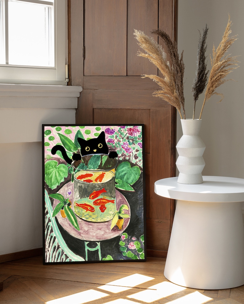 Henri Matisse Gold Fish With Black Cat Poster Henri Matisse - Etsy