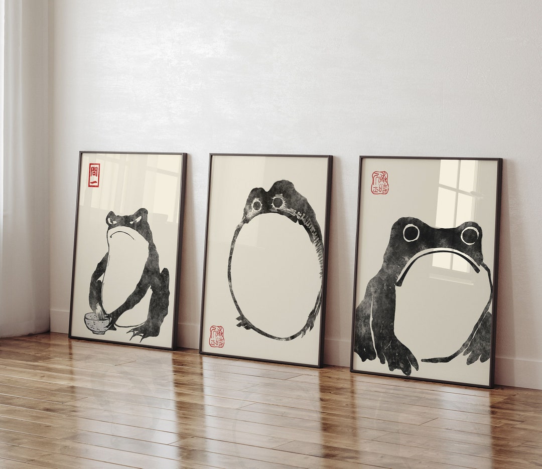SET OF 3 Matsumoto Hoji Frog Printmatsumoto Hoji Frog Poster - Etsy