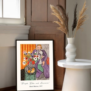 Henri Matisse Purple Robe and Anemones 1937 Poster, Henri Matisse Wall ...