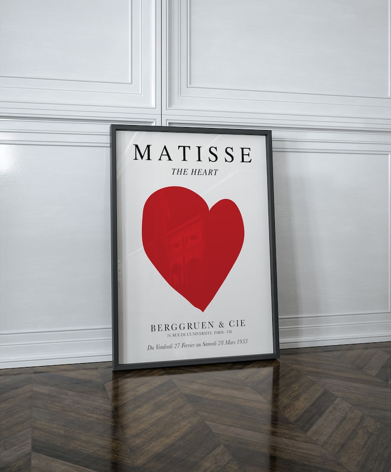 Henri Matisse Heart Print, Matisse Heart Poster, Minimalist Neutral ...