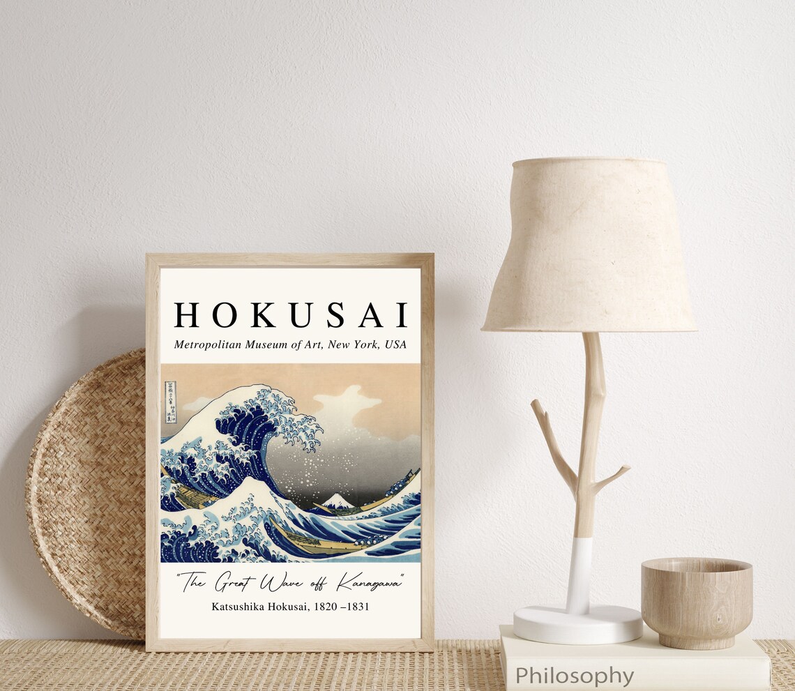 SET OF 2 Katsushika Hokusai Posters, the Great Wave Poster, Japanese ...