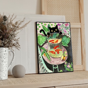 Henri Matisse Gold Fish With Black Cat Poster, Henri Matisse Wall Art ...