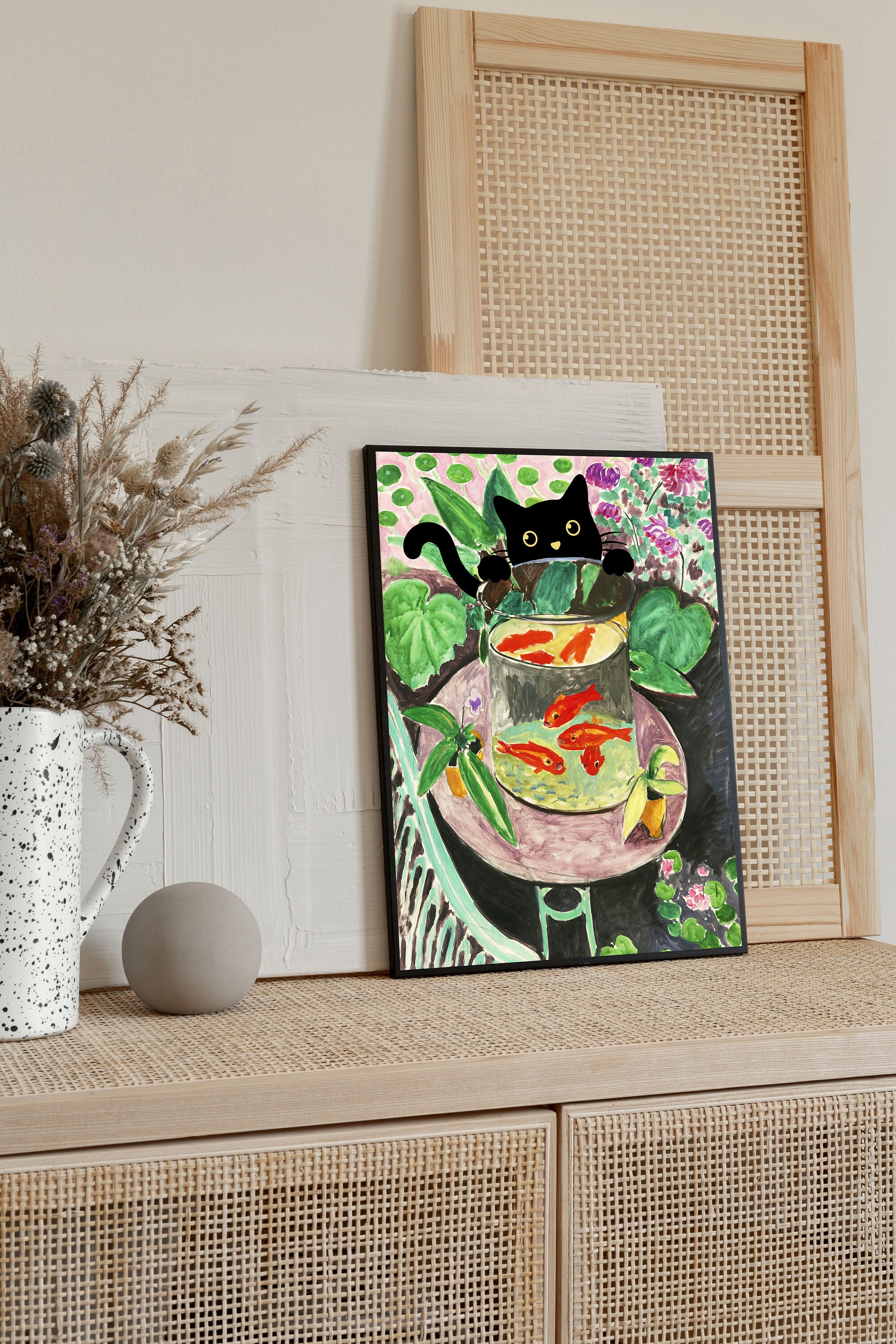 Henri Matisse Gold Fish With Black Cat Poster, Henri Matisse Wall Art ...