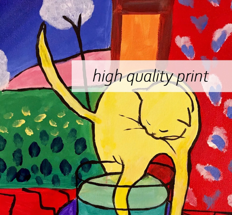 Henri Matisse Cat With Red Fish Poster Henri Matisse Wall | Etsy