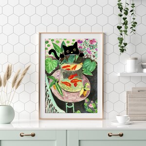 Henri Matisse Gold Fish With Black Cat Poster, Henri Matisse Wall Art ...