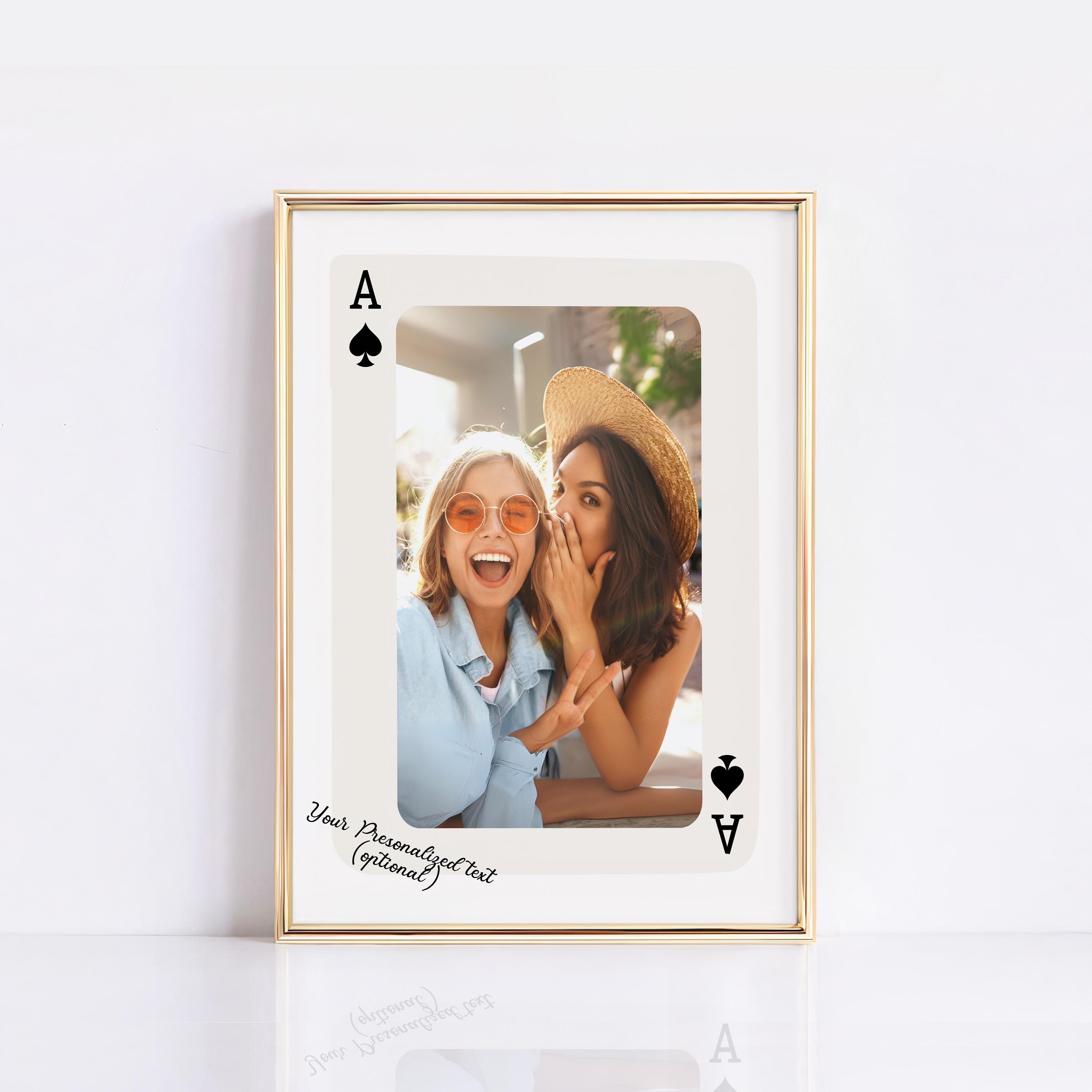 Photo Custom Wall Art on Ace Card, Custom Personalized Gift for Friends ...