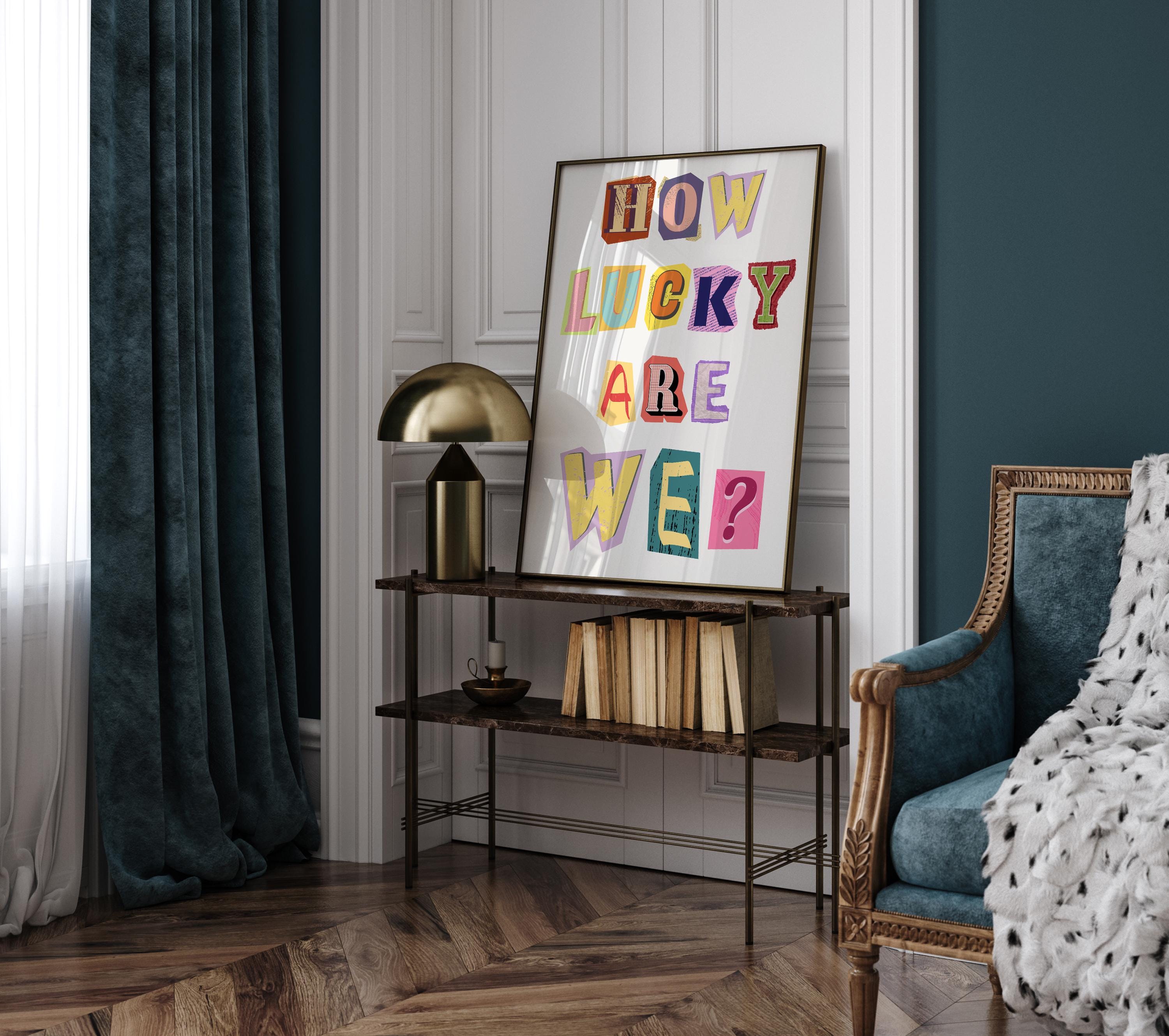How Lucky Are We Print, Girls Dorm Room Decor, Symbols Made With ...