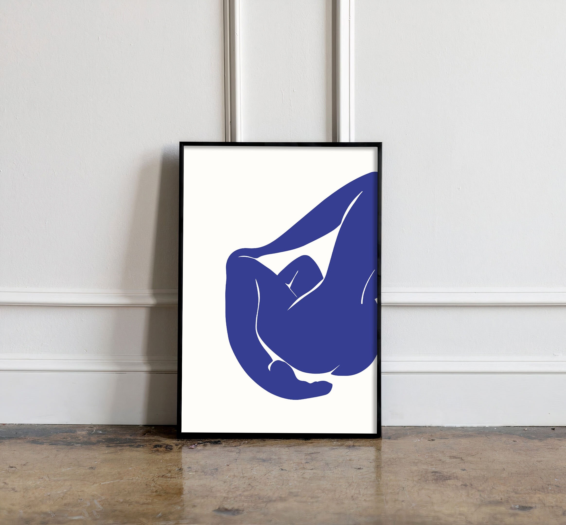 Femme Art Print Blue Woman Poster Line Art Poster Wall Art - Etsy