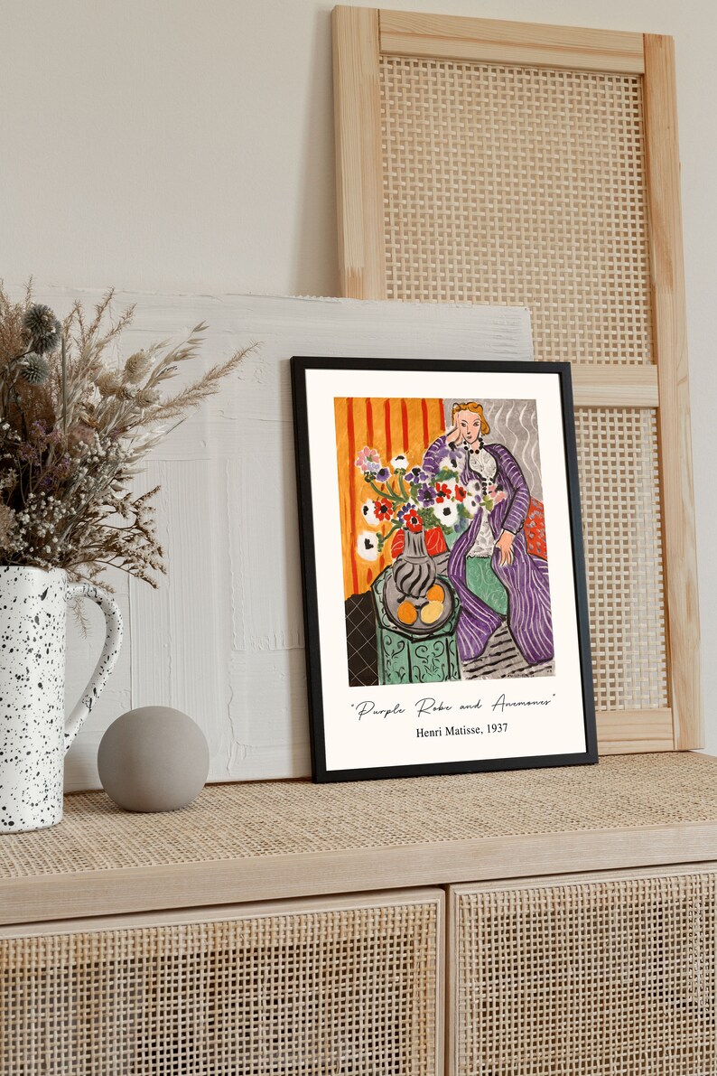 Henri Matisse Purple Robe and Anemones 1937 Poster, Henri Matisse Wall ...