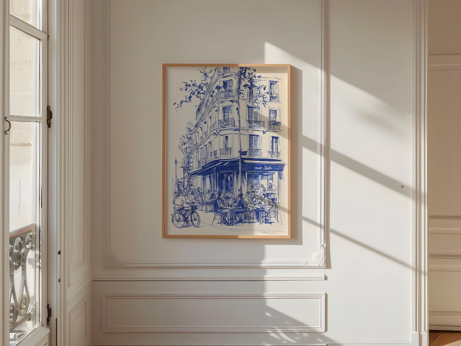 French Cafe Watercolor, Paris Cityscape Watercolor Art Print, French ...