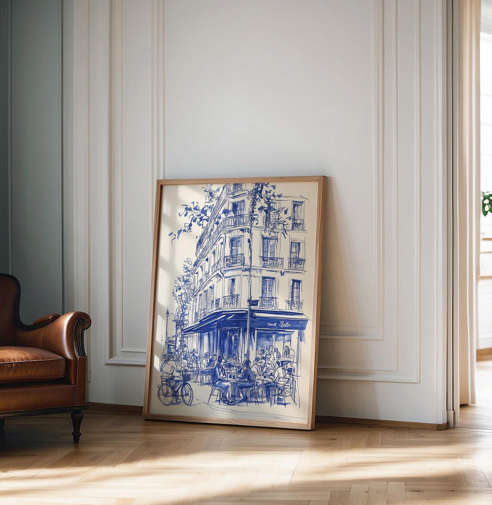 French Cafe Watercolor, Paris Cityscape Watercolor Art Print, French ...