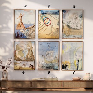 Salvador Dali Poster Set of 6, Salvador Dali Exhibition Print, Salvador ...
