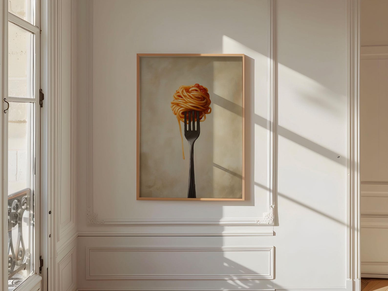 Pasta Fork Poster, Kitchen Art Print, Stylish Wall Decor, Modern ...