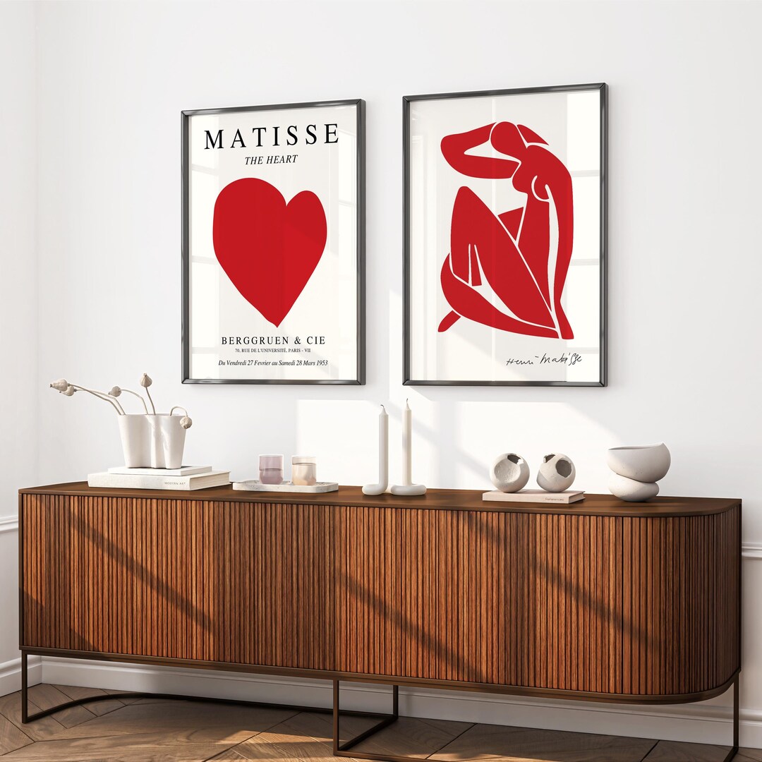 SET of 2 Henri Matisse Posters, Femme Art Print, Red Woman Poster ...
