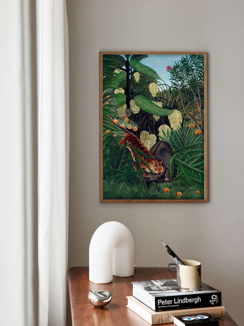 Henri Rousseau Fight Between a Tiger and Buffalo Henri - Etsy