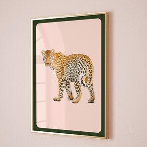 Cheetah Retro Vintage Print, Cheetah Poster, Bold Green and Pink ...