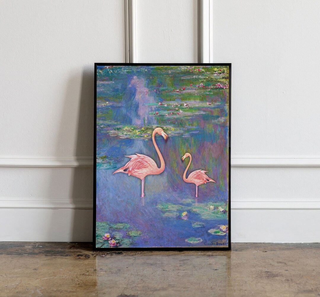 Flaming in Water Lilies by Claude Monet Poster, Living Room Wall Decor ...