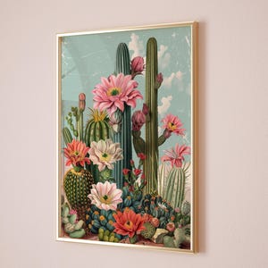 Mexican Desert Art Print, Cactus Poster Print, Wall Decor, Vintage ...