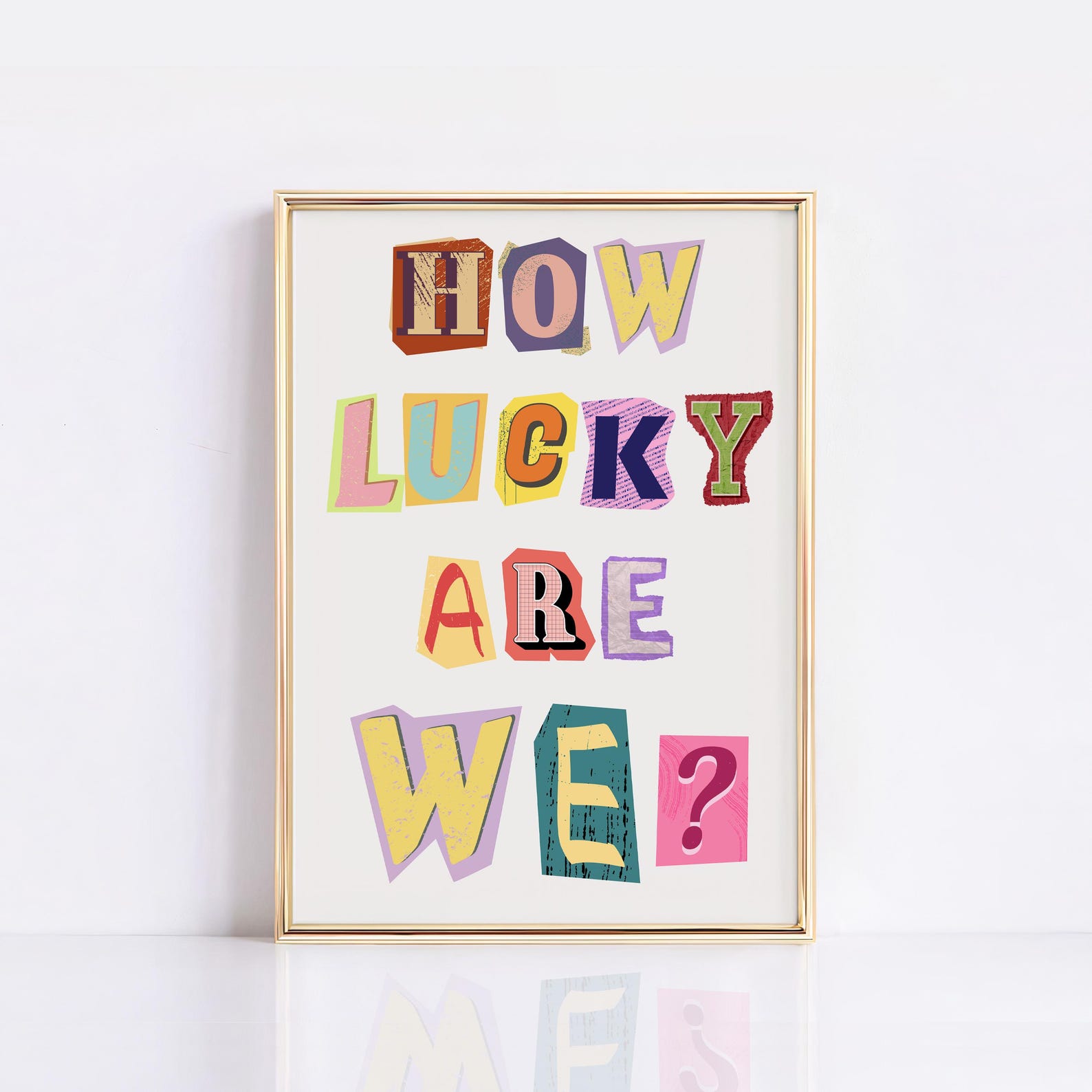 How Lucky Are We Print, Girls Dorm Room Decor, Symbols Made With ...