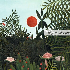 SET OF 2 Henri Rousseau Prints, Virgin Forest With Sunset Print ...
