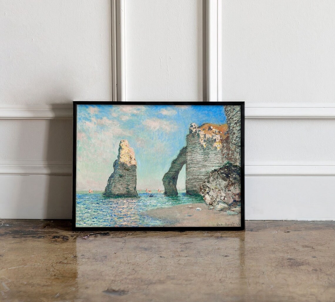 Claude Monet the Cliffs at Etretat 1885 Poster Etretat Cliffs - Etsy