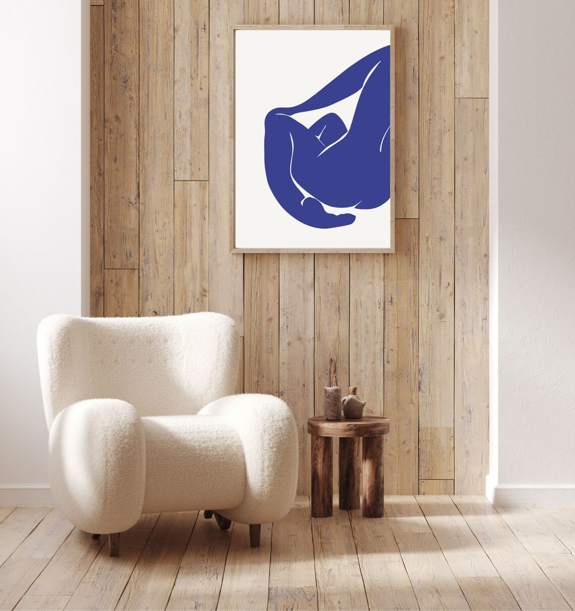 Femme Art Print Blue Woman Poster Line Art Poster Wall Art - Etsy