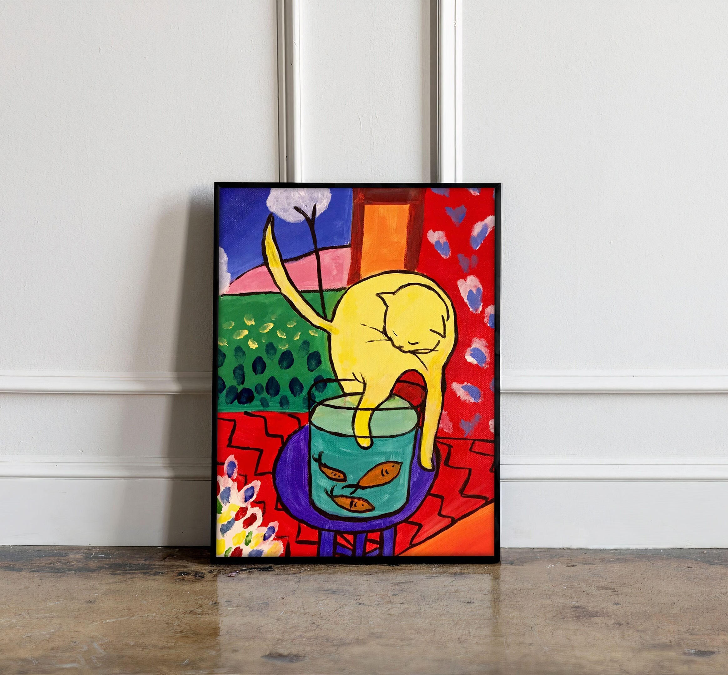 Henri Matisse Cat With Red Fish Poster Henri Matisse Wall - Etsy