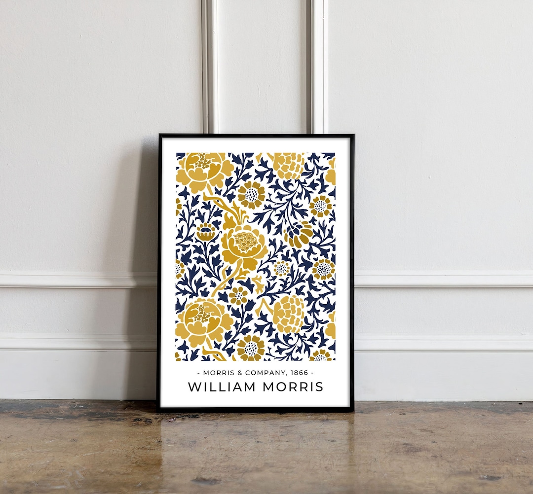 William Morris Poster, William Tulip Print, William Morris Blue Art ...