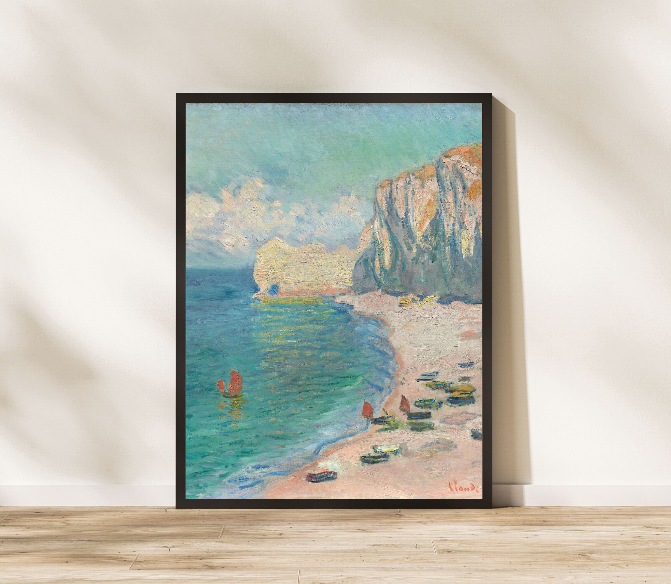 Claude Monet Exhibition Poster the Beach and the Falaise - Etsy