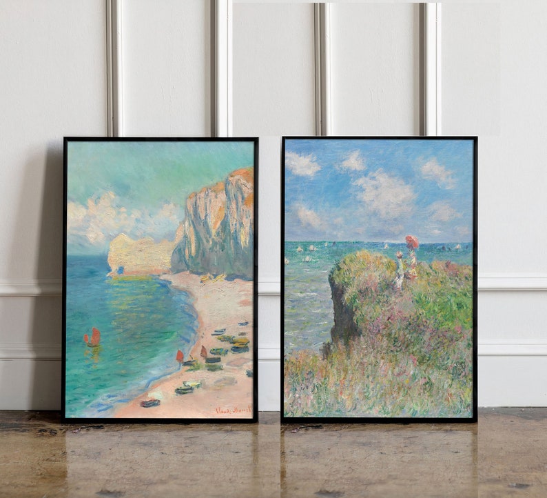 Set of 2 Claude Monet Exhibition Prints the Beach and the - Etsy