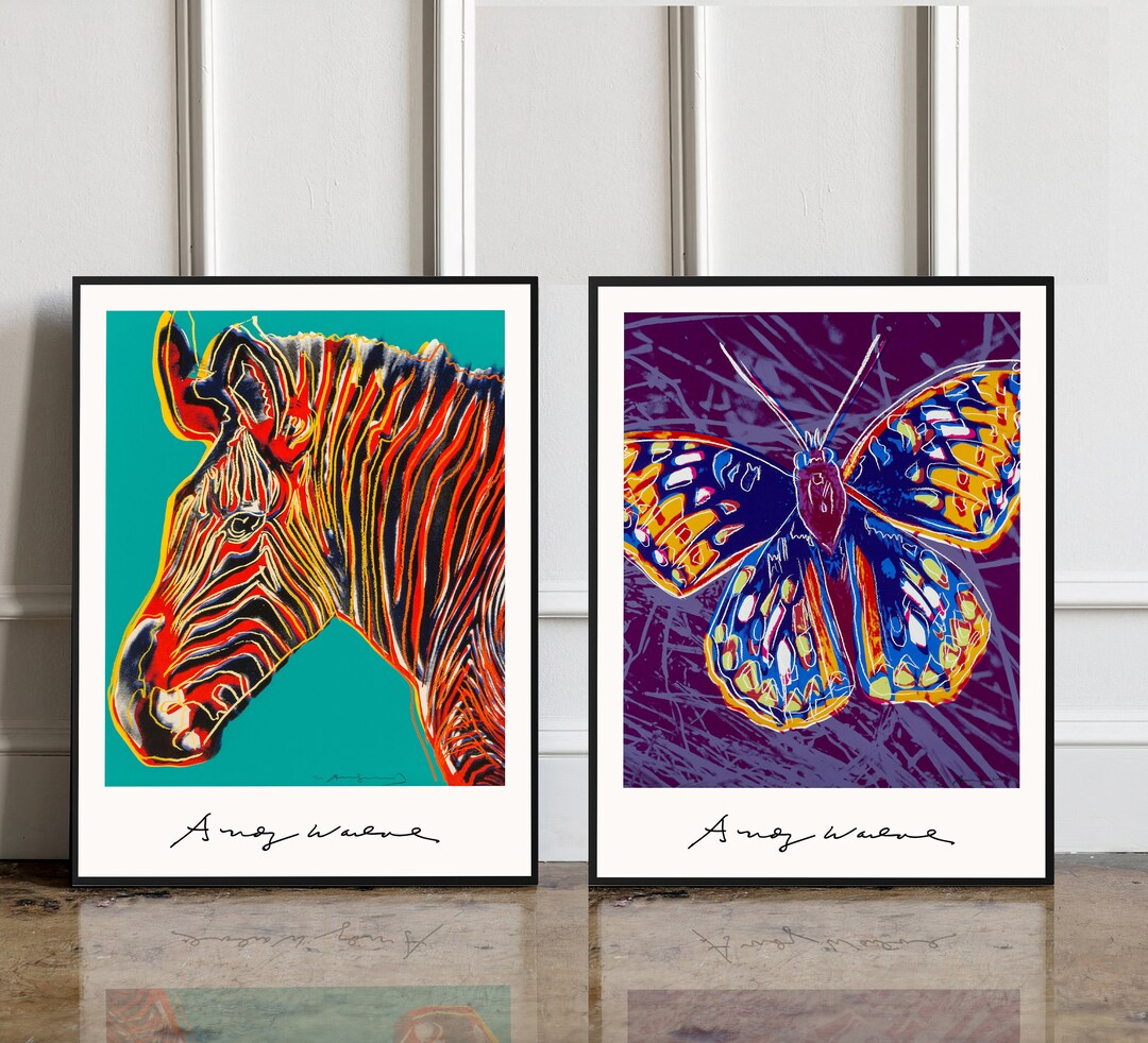 SET OF 2 Rare Andy Warhol Animal Poster, Andy Warhol Animal Print, Wall ...