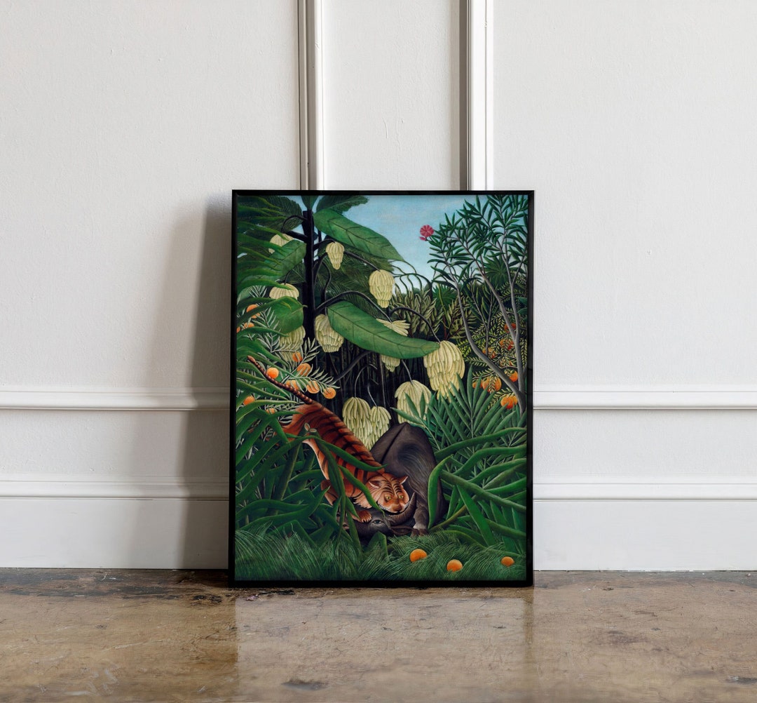 Henri Rousseau Fight Between a Tiger and Buffalo, Henri Rousseau Print ...