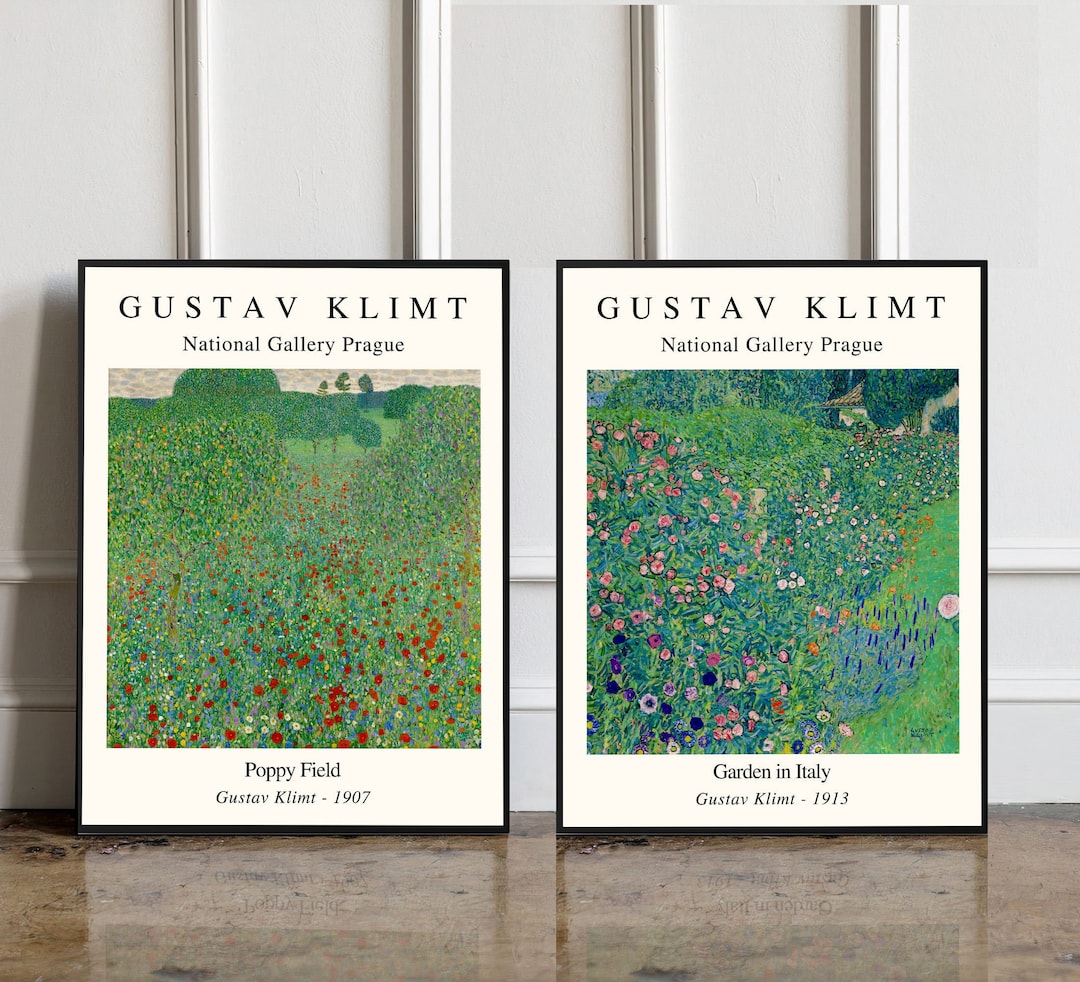 Set of 2 Gustav Klimt Posters Gustav Klimt Wall Art - Etsy