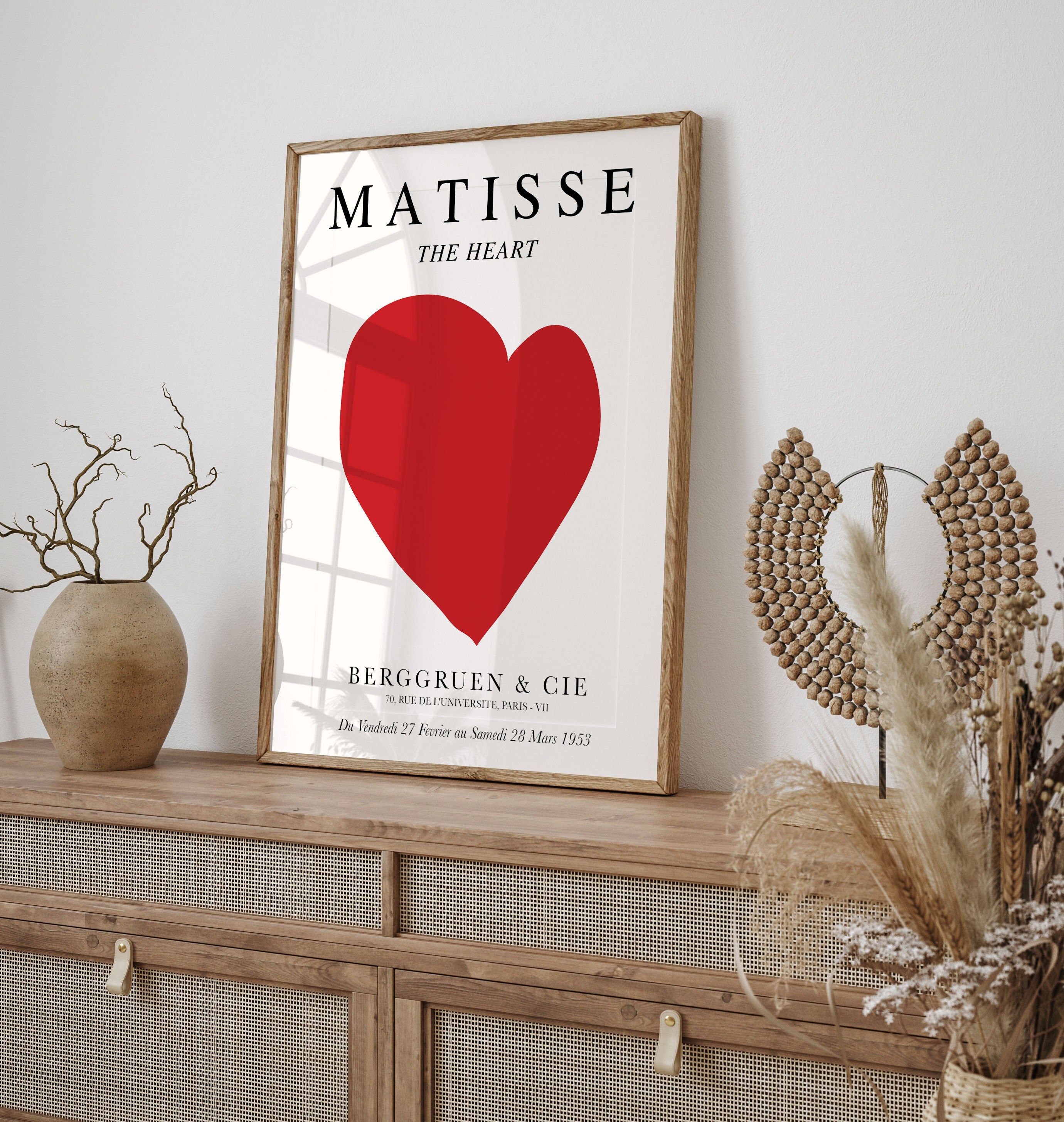 Henri Matisse Heart Print, Matisse Heart Poster, Minimalist Neutral ...